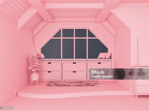 파스텔 핑크 모노톤 컨셉의 거실 인테리어와 열린 공간 및 분할 층 3d 렌더링 분홍에 대한 스톡 사진 및 기타 이미지 분홍 파스텔 퇴창 Istock