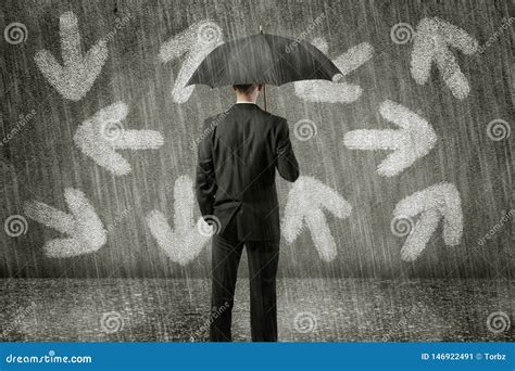 Confused Businessman Has To Make A Decision Stock Illustration