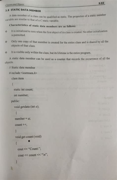 Static Data Member Classes And Objects Static Data Member A Data Member Of A Class Can Be