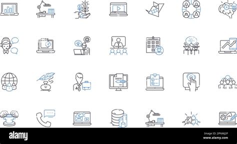 Summit And Congress Line Icons Collection Conference Symposium Meeting Assembly Convocation