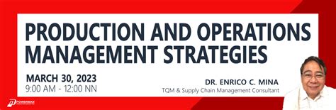 Production And Operations Management Strategies POWERMAX Consulting