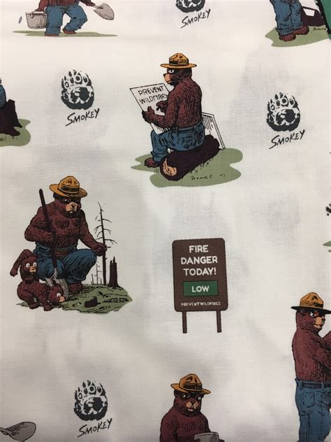 Smokey Bear Fabric Face Mask Cotton Washable Two Layer Etsy