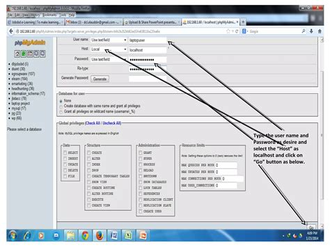 Mysql Database User Creation Ppt