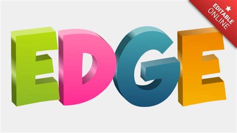 Edge Разноцветный текстовый эффект для Нового года Генератор текстовых эффектов