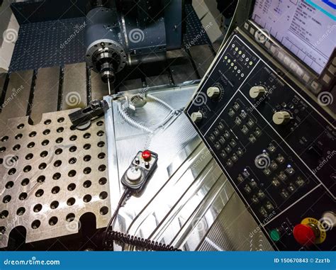Measuring Process With Ruby Touch Probe On Large Cnc Milling Machine In