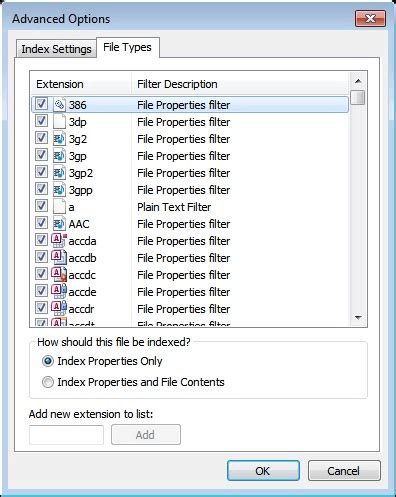 Adding File Types To The Search Index Tips Net