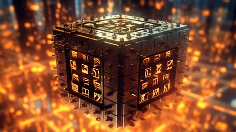 旋轉立方體和十六進制機器代碼的抽象技術背景 3d 插圖 科技燈 互聯網 網絡連接背景圖片和桌布免費下載