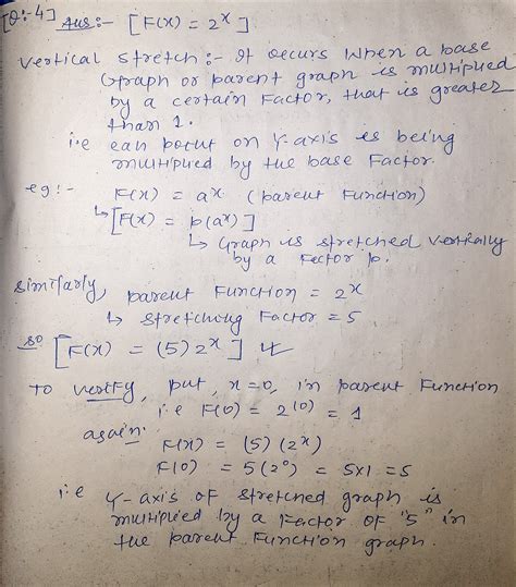 [solved] question 4 of 25 if you vertically stretch the exponential