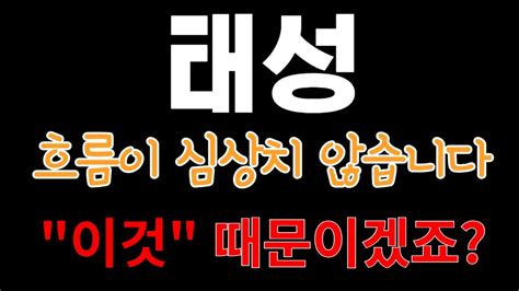 태성 주가전망 흐름이 심상치 않습니다 이것 꼭 알고 가세요 Youtube