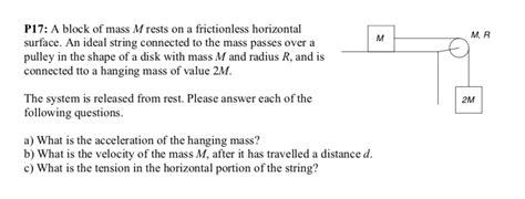 solved p17 a block of mass m rests on a frictionless