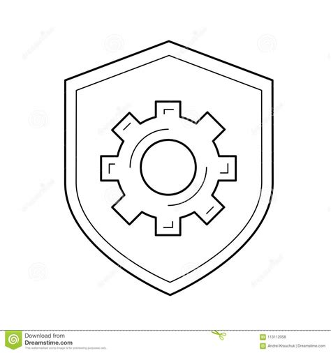 Data Protection Line Icon Stock Vector Illustration Of Internet