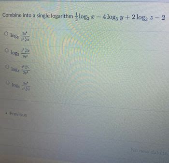 Answered Combine into a single logarithm log3 4 log y 2 logą z 2 O 10g3 O log3 2yª O 10