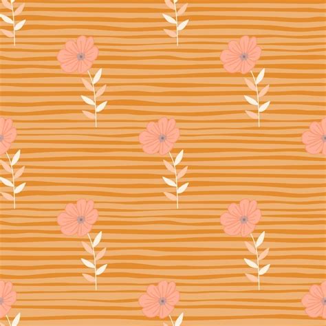 Premium Vector Simple Stylized Flower Seamless Pattern Decorative Naive Botanical Backdrop