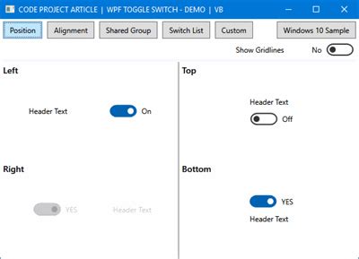 Flexible Wpf Toggleswitch Lookless Control In C Vb Codeproject