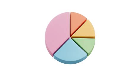 Pastel Colored Pie Chart Data Visualization 3d Graphic Design Illustration 56260239 Png