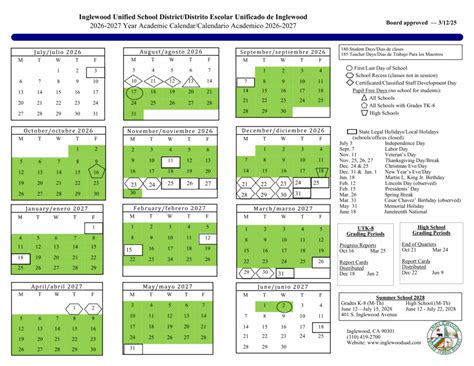 Inglewood Usd 26 27 Calender [pdf] Educounty