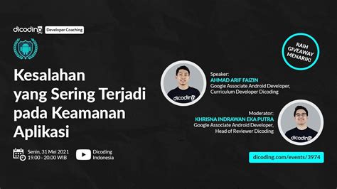 Dicoding Developer Coaching Android Kesalahan Yang Sering Terjadi Pada Keamanan Aplikasi