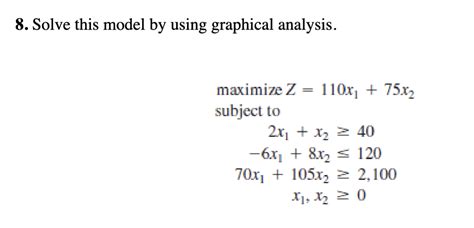 8 solve this model by using graphical analysis