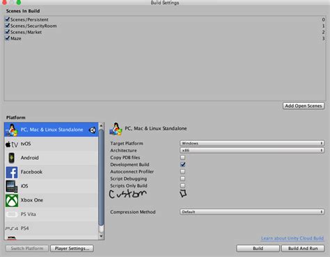 how would i create custom build settings unity engine unity discussions
