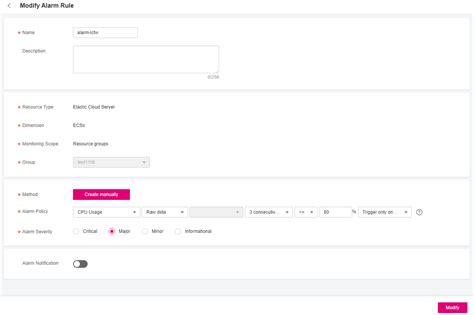 Setting Alarm Rules — Elastic Cloud Server User Guide