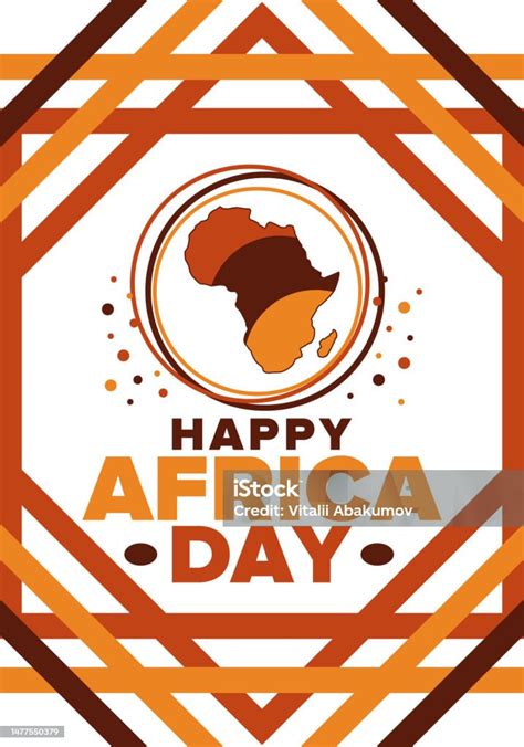 아프리카의 날 행복한 아프리카 자유의 날과 해방의 날 아프리카 대륙과 전 세계에서 매년 축하하십시오 아프리카 패턴 포스터 카드