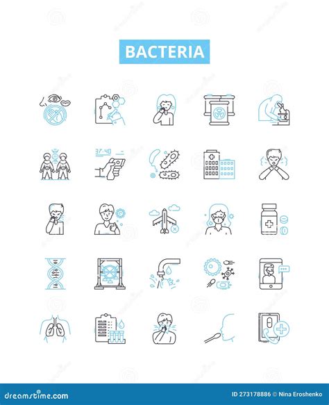 Bacteria Vector Line Icons Set Bacterium Microbe Pathogen Streptococcus Salmonella Ecoli