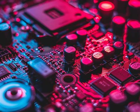 Premium Photo A Computer With The Red Lights On It Cpu Socket