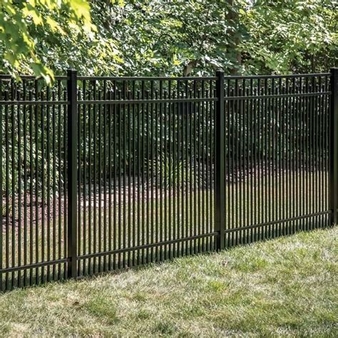Freedom York 5 Ft H X 6 Ft W Black Aluminum Spaced Picket Flat Top