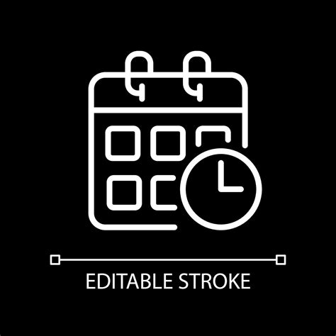Schedule Pixel Perfect White Linear Icon For Dark Theme Events