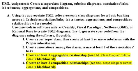 Solved Uml Assignment Create A Superclass Diagram Subclass