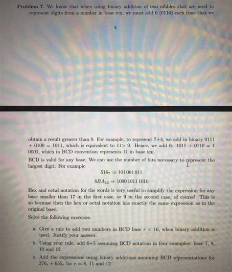 Solved Problem 7 We Know That When Using Binary Addition Of Chegg Com