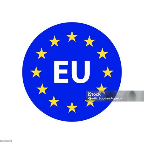 Eu 유럽 연합 로고 기호입니다 유럽 연합 벡터 플래그의 플랫 그림입니다 만들기에 대한 스톡 벡터 아트 및 기타 이미지 만들기 유럽 로고 Istock