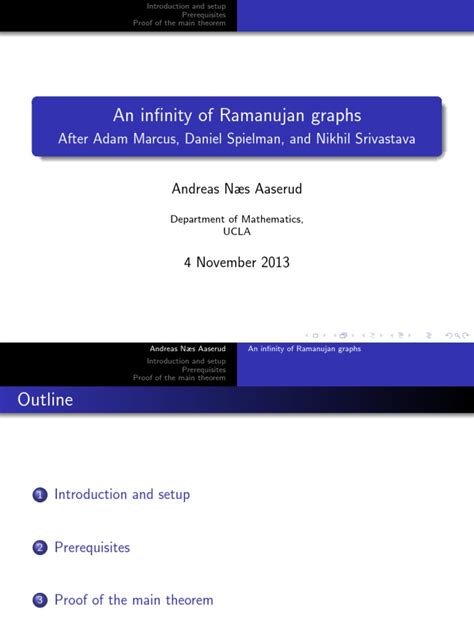 an infinity of ramanujan graphs pdf eigenvalues and eigenvectors