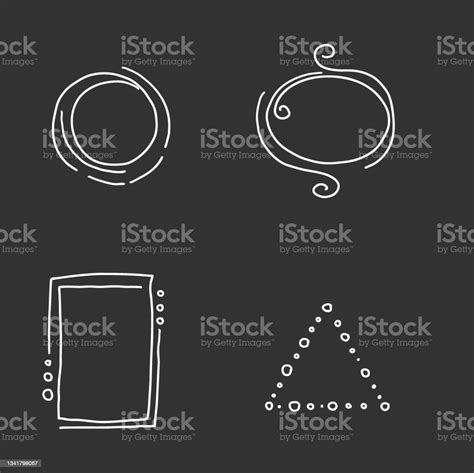 손으로 그린 원 라인 배지 세트 다양한 기하학적 형태 레이블 및 로고 템플릿 버스트 테두리를 프레임합니다 벡터 격리 된 그림입니다 손으로 그린 선 이미지 개체 그룹에 대한