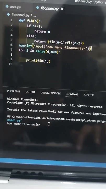 Shortslearningpython Fibonacci Youtube