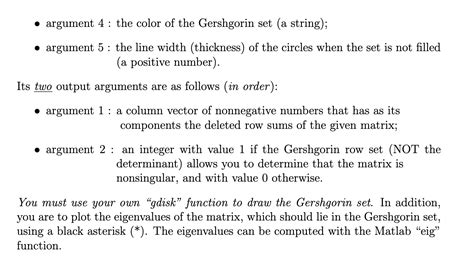 Write A Matlab Function That Draws The Gershgorin Chegg