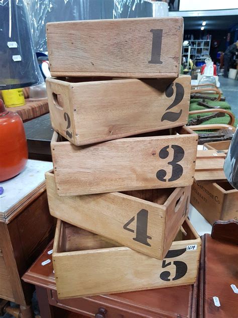 Lot Set Of Five Numbered Boxes