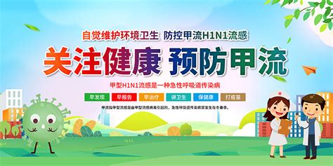 预防甲型H1N1流感知识科普展板PSD素材 大图网图片素材