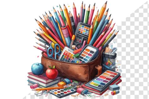 Colorful Pen Case Overflow Clipart Graphic By Design Store · Creative Fabrica