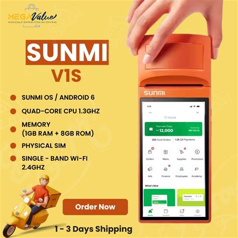 New Sunmi V1s Handheld PDA Bluetooth Thermal Receipt Printer For Restaurant POS Retail QR