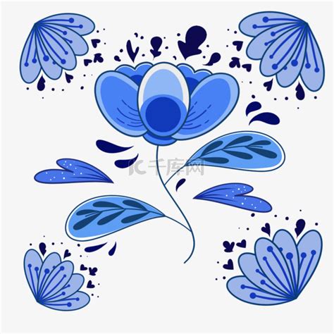 水彩画代尔夫特陶器古董荷兰悬崖花卉传统民间收藏品希伯来建筑素材图片免费下载 千库网