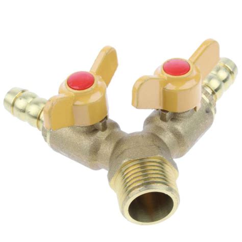Promo Two Ways Gas Pipeline Splitter Control Valve Y Connector Adaptor Male Thread Diskon 29 Di