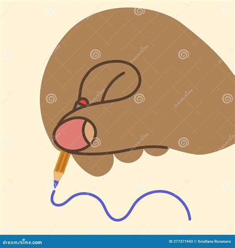 Giant Hands Holding Tiny Pencil And Drawing Giant S Hands Stock Vector Illustration Of