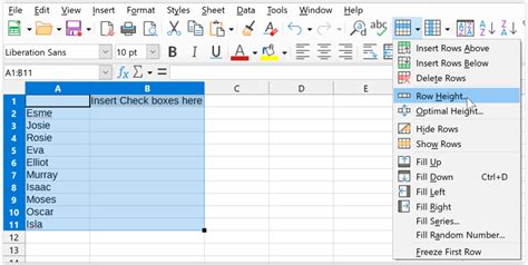 Insert Checkboxes Tick Boxes In Libreoffice Calc Just Click Here It Training And Resources