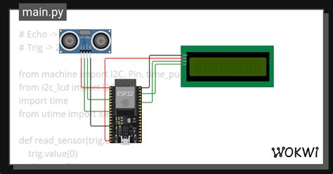 Lcd I2c And Ultrasonic Wokwi Esp32 Stm32 Arduino Simulator