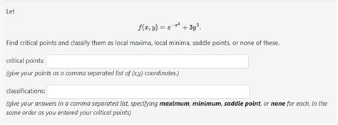 Solved Find The Critical Points For The Function