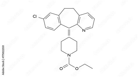 Loratadine Molecule Structural Chemical Formula Ball And Stick Model Isolated Image Second