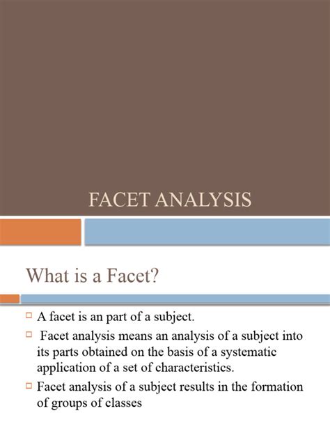 facet analysis pdf information science directories
