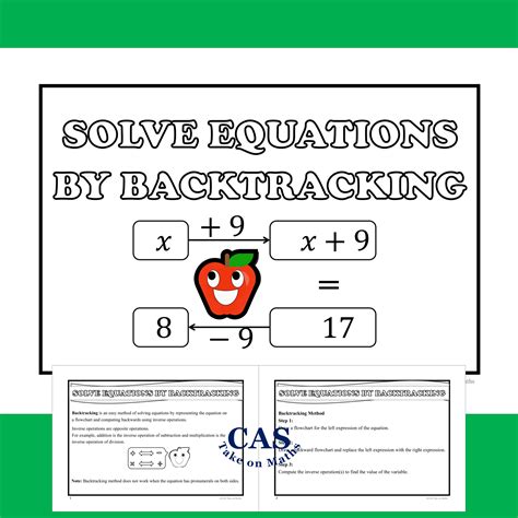 Solve One And Two Step Linear Equations By Backtracking Flowcharts Australian Teachers Marketplace