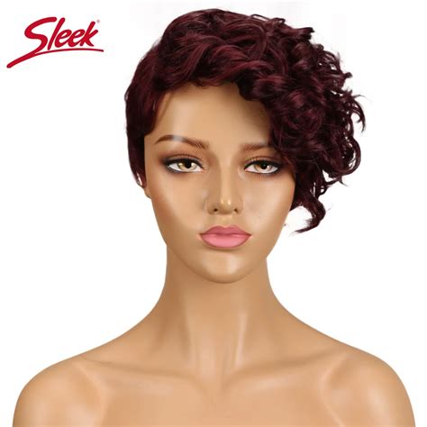 Sleek Short 100 Human Hair Wigs For Black Women Sassy Curl Human Hair